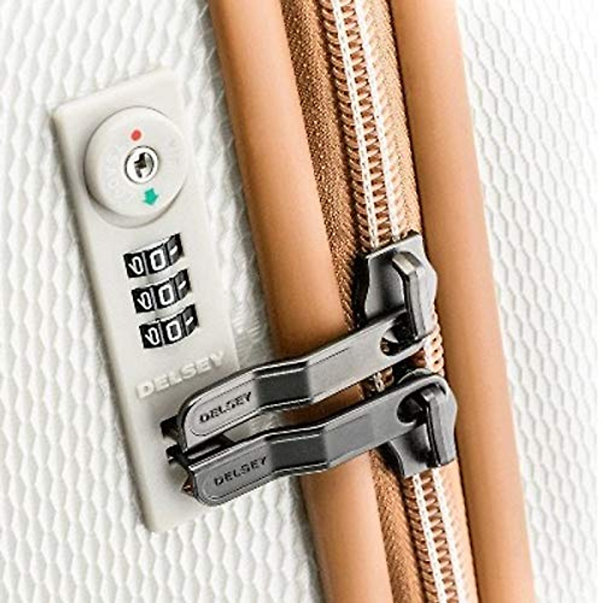 DELSEY Paris Chatelet Hard+ Hardside Luggage with Spinner Wheels, Chocolate Brown, Checked-Large 28 Inch, with Brake