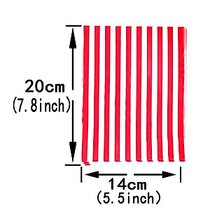 Clear Plastic Cellophane Treat Bags - Red White Stripes Party Favors Cello Bags Wedding Baby Shower Birthday Carnival Party Cookie Candy Treat Favors Bags, 100pc