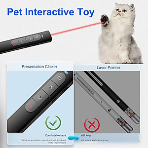 Presentation Clicker Wireless Presenter Remote, PowerPoint Clicker Computer Clicker with Red Light, Clickers for PowerPoint Presentations Slide Advancer with Volume Control for Mac/Laptop/Computer
