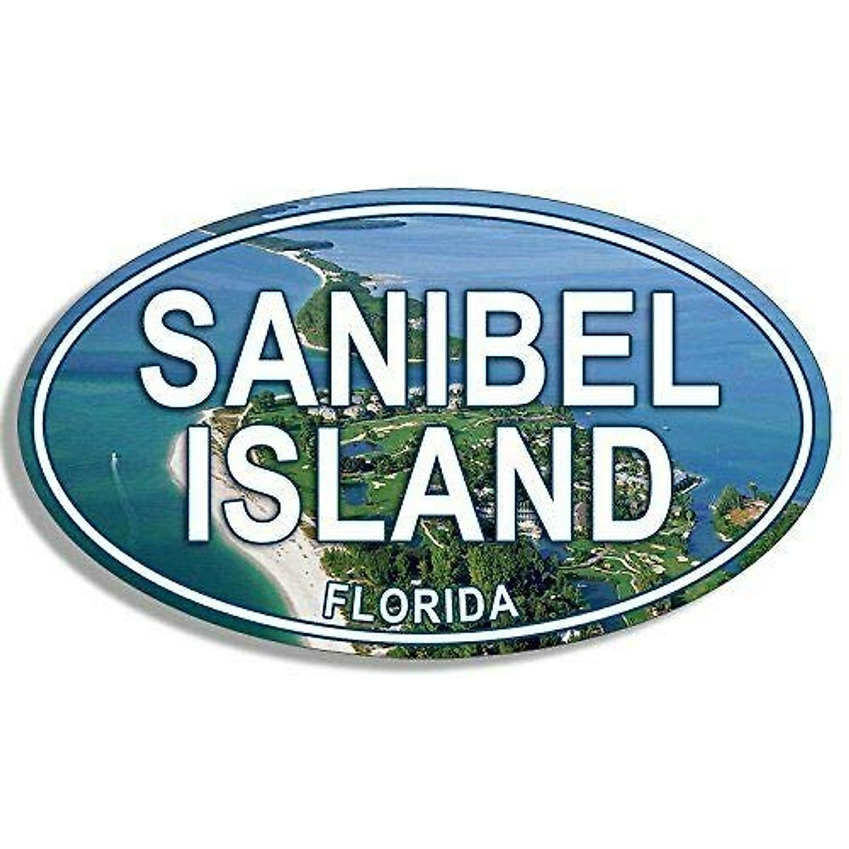 Magnet 3x5 inch Oval Sanibel Island Sticker (Florida fl FLA Cape Beach) Magnetic Magnet Vinyl Sticker