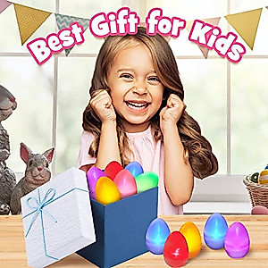 Shindel 24PCS Glow Easter Eggs, Light Up Easter Eggs Party Favors for Kids Glow in The Dark Eggs Easter Basket Stuff