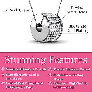 Cate & Chloe Anabelle 18k White Gold Plated Necklace for Women | Silver Pendant Necklace with Simulated Diamond Crystals, Pave Cluster Crystal Necklace, Fashion Jewelry for women