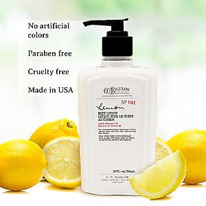 C.O. Bigelow Lemon Body Lotion No. 1162, Moisturizing Lotion for Dry Skin, Hands & Body with Shea Butter & Kuki Nut Oil, Lemon Scented, 10 fl oz