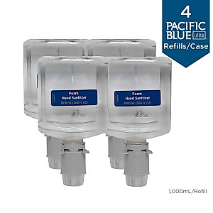 Georgia-Pacific Professional 43335 Pacific Blue Ultra Soap/Sanitizer Dispenser Refill, Unscented, 1000mL, 4/CT