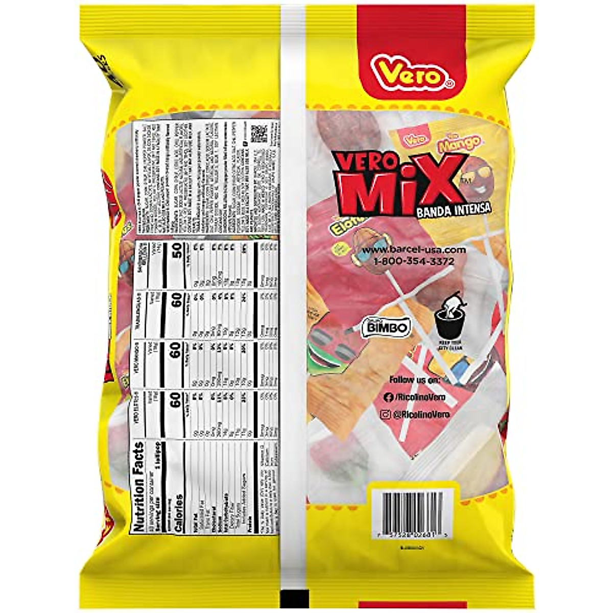 Vero Banda Fuego Mix Assorted Chili Lollipops, Artificially Flavored, Net Wt. 20.5 Ounces, 40 Count Bag