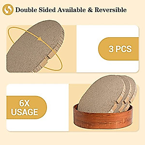 MSBC Cat Scratcher Box, 3 Cat Scratching Pads, Oval Shape Corrugated Cardboard Scratcher, Reversible Cat Scratch Couch Bed for Indoor Cats Kitten, Protecting Furniture (Wood-Grain)