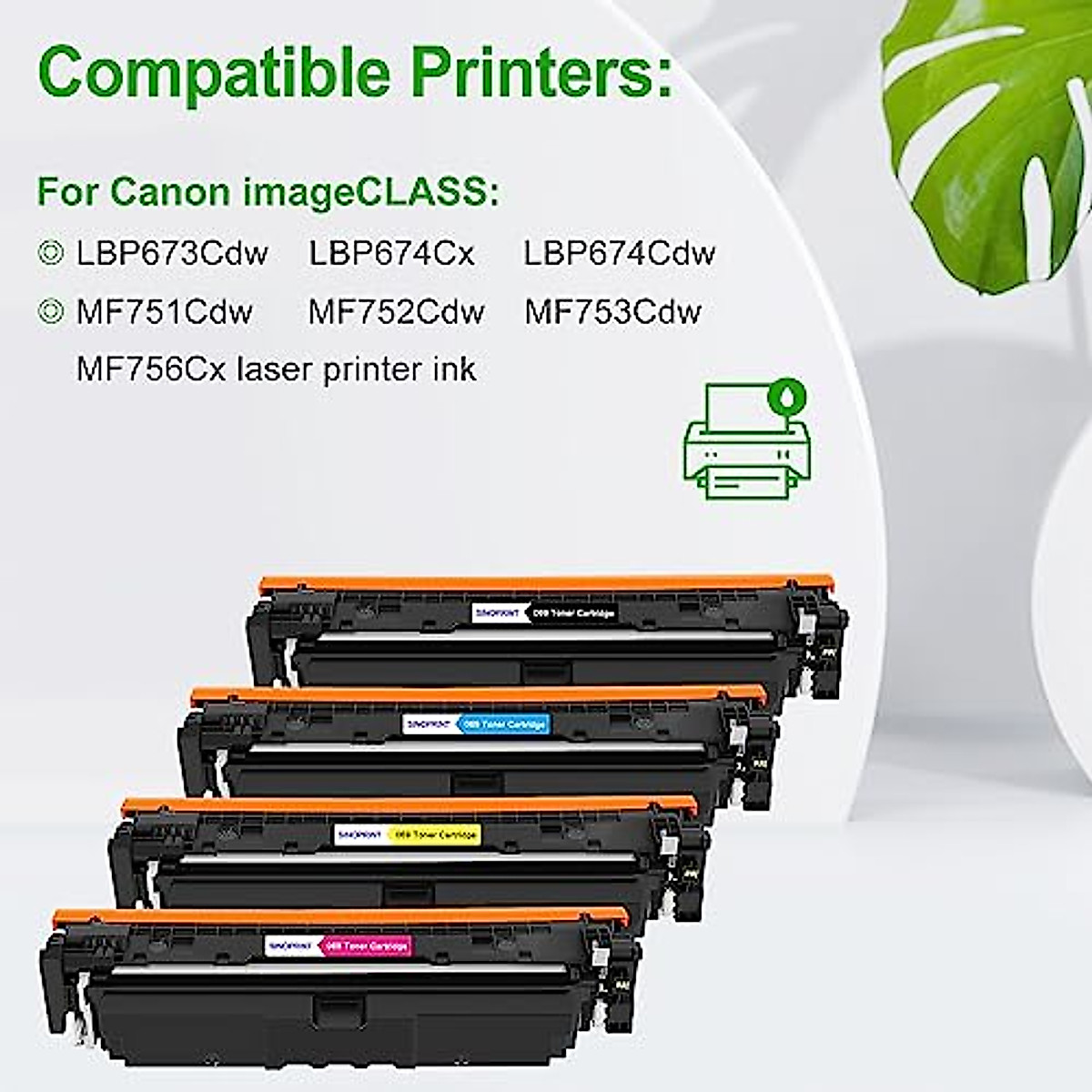 SINOPRINT 069 069H Toner Cartridge Replacement Compatible for Canon 069 for Canon imageCLASS MF753Cdw MF751Cdw LBP674Cdw Printer Ink(Black Cyan Yellow Magenta 4-Pack)