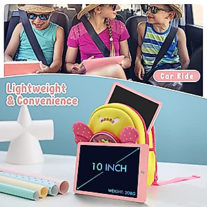 SIXGO LCD Writing Tablet, 2 Pack 10 Inch Colorful Drawing Pad for Kids, Reusable Doodle Board with Erase Button, Educational Gifts for 3 4 5 6 7 Years Old Toddler Boys Girls (Blue&Pink)