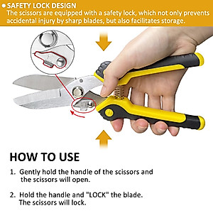 Scissors Heavy duty 9-inch, Shears Multipurpose, Easy Cutting Iron Sheet, Carpet, Tin, Wires