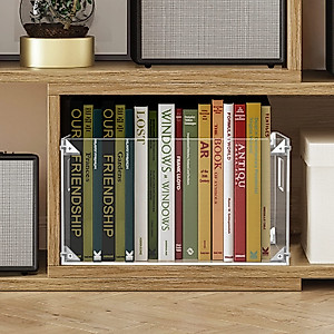 MUOTOUREN Acrylic Refrigerator Organizer Set of 2 Stackable Plastic Clear Food Organizers with Handles for Closets, Refrigerators, Cabinets, Kitchen Countertops