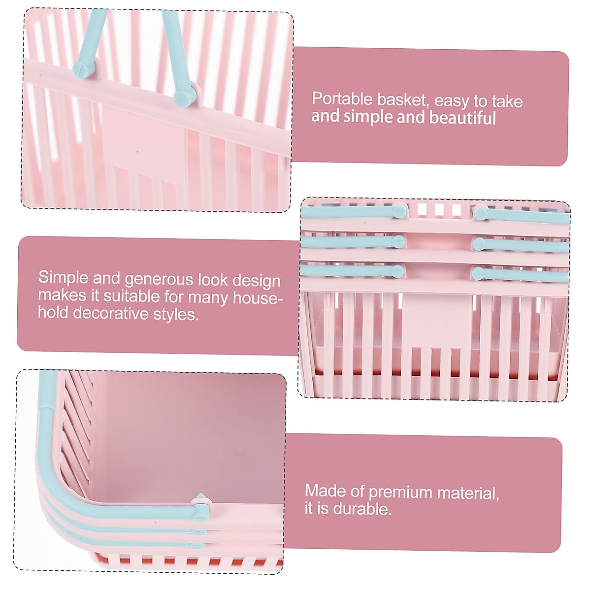 Didiseaon 6 pcs Storage basket shopping basket small baskets for organizing basket with handle kids shopping cart Grocery Baskets Mini plastic pallets Vegetable Basket storage box child Toy