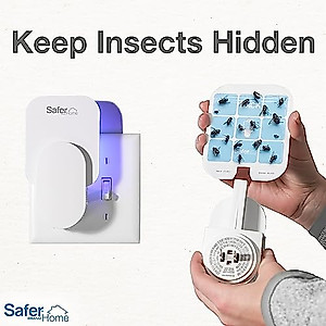 Safer Home SH502 Indoor Plug-in Fly Trap & Safer Home SH503 Fly Trap Refill Pack of Glue Cards for SH502 Indoor Fly Trap – 3 Pack