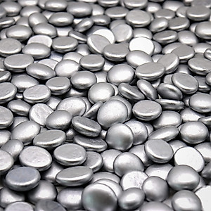 Koltose by Mash Silver Flat Marbles for Vases, 5 LB Decorative Beads Vase Fillers, Crafts, Table Scatter, Wedding and Party Centerpieces, Home Décor, Gemstones, Mosaics, Floral Displays Arrangements