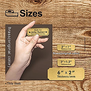 Personalized Name Plates, Solid Brass Engraved Plaque, Trophy Plates Engraved, Custom Name Plate with Adhesive Backing or Screws, 3" W x 1" H