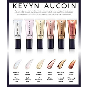 Kevyn Aucoin Glass Glow Face, Prism Rose: Multi-purpose universal dewy highlighter for face and body. Creates glowing youthful-looking hydrated skin with a glassy complexion. Makeup artist go to.