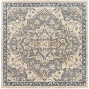 Hauteloom Chesnee Living Room, Bedroom Area Rug - Updated Traditional - High Pile - Blue, Yellow - 7'10"