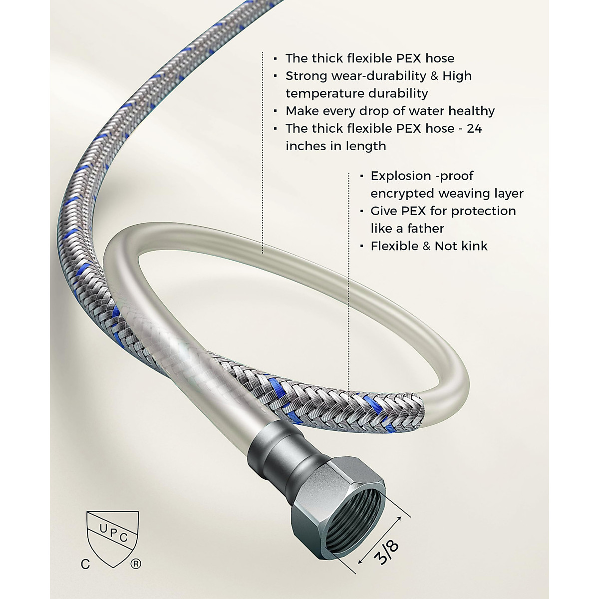 QFN Black Bathroom Faucets, 8 Inch Widespread Bathroom Faucet 3 Hole, 8" Bathroom Sink Faucet 3 Hole with Metal Pop Up Drain and Hose, Two Handle Matte Black Faucet for Bathroom Sink Vanity Faucet