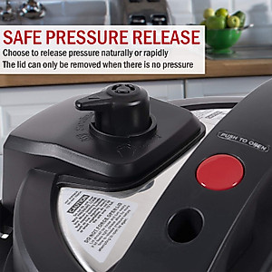Thomson TFPC607 9-in-1 Pressure Cooker and Air Fryer with Dual Lid, Slow Cooker and More, Digital Touch Display, 6.5 QT Capacity, Included Cooking Accessories - Stainless Steel