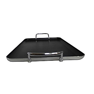 Imusa USA Nonstick Stovetop Double Burner Griddle with Metal Handles, 17-Inch, Black