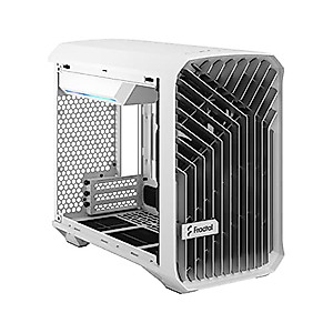 Fractal Design Torrent Nano White - Clear Tint Tempered Glass Side Panel - Open Grille for Maximum air Intake - 180mm PWM Fan Included - Type C - mITX Airflow Mini Tower PC Gaming Case