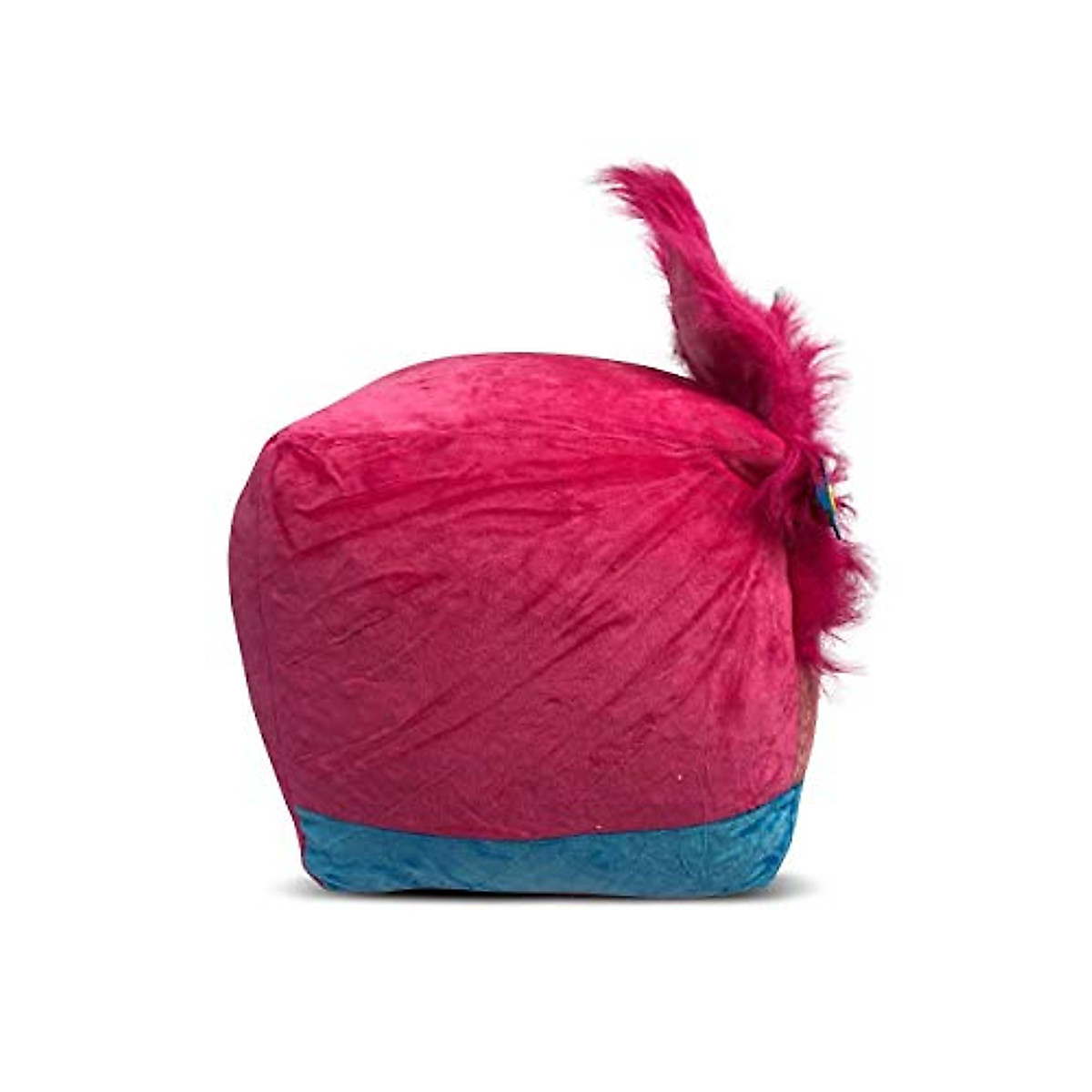 Idea Nuova Trolls Poppy 3D Bean Bag Square Pouf Ottoman, Decorative Seating for Kids, 13"x 13"x13"