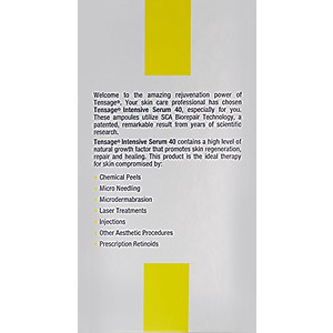 Biopelle Tensage Growth Factor Intensive Serum 40 Post-Procedure or Intensive Boost Ampoules with SCA 40 Biorepair Index, 10 Count
