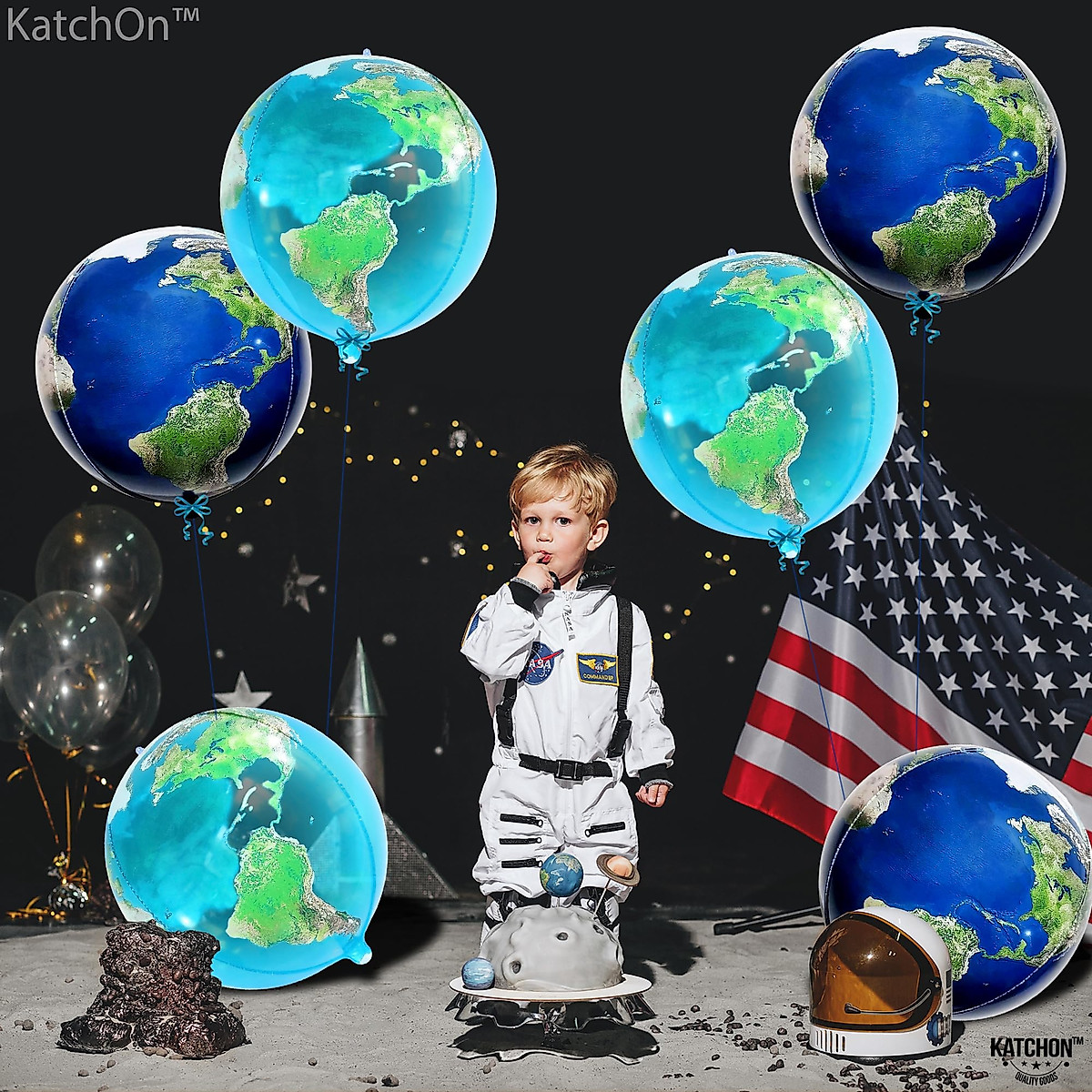 KatchOn 22" Globe Balloons - Perfect for Travel Parties