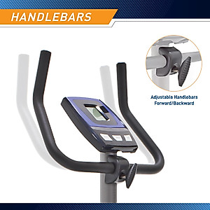 Marcy Upright Exercise Bike with Adjustable Seat and 8 Magnetic Resistance Preset Levels NS-1201U,Black/Grey/Silver