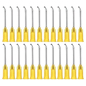 PATIKIL 17Ga x 1 Inch Dispensing Needle Tips, 36Pcs Stainless Steel 45 Degrees Pre Bent Glue Needle Tube Blunt Tips with Luer Lock for Glue Oil Applicator, Brown