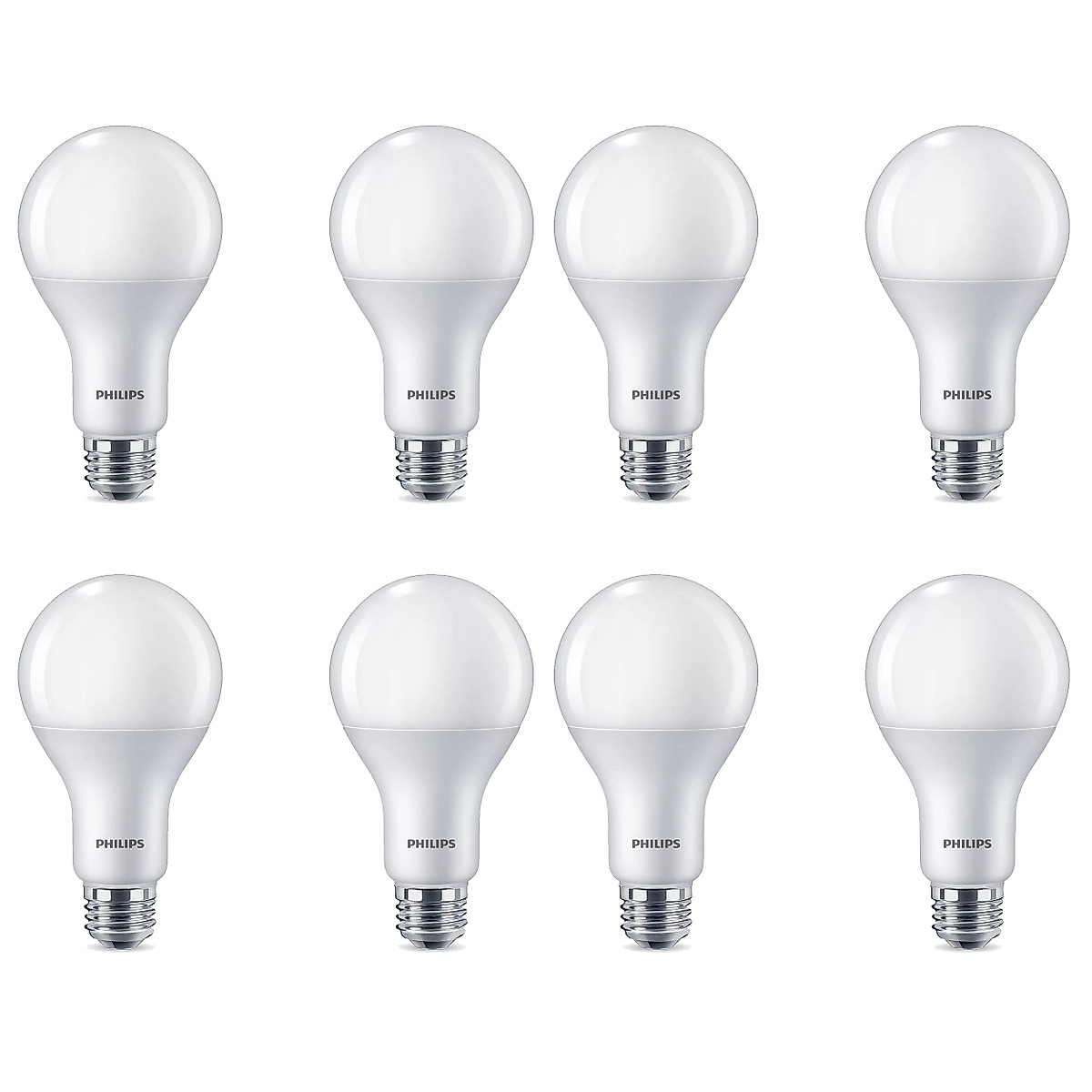 PHILIPS 554600 LED 16.6w (100w Equivalent) A21 Non-Dimmable Light Bulb - Daylight - 1500 Lumens - E26 Medium Base (8 Bulbs)