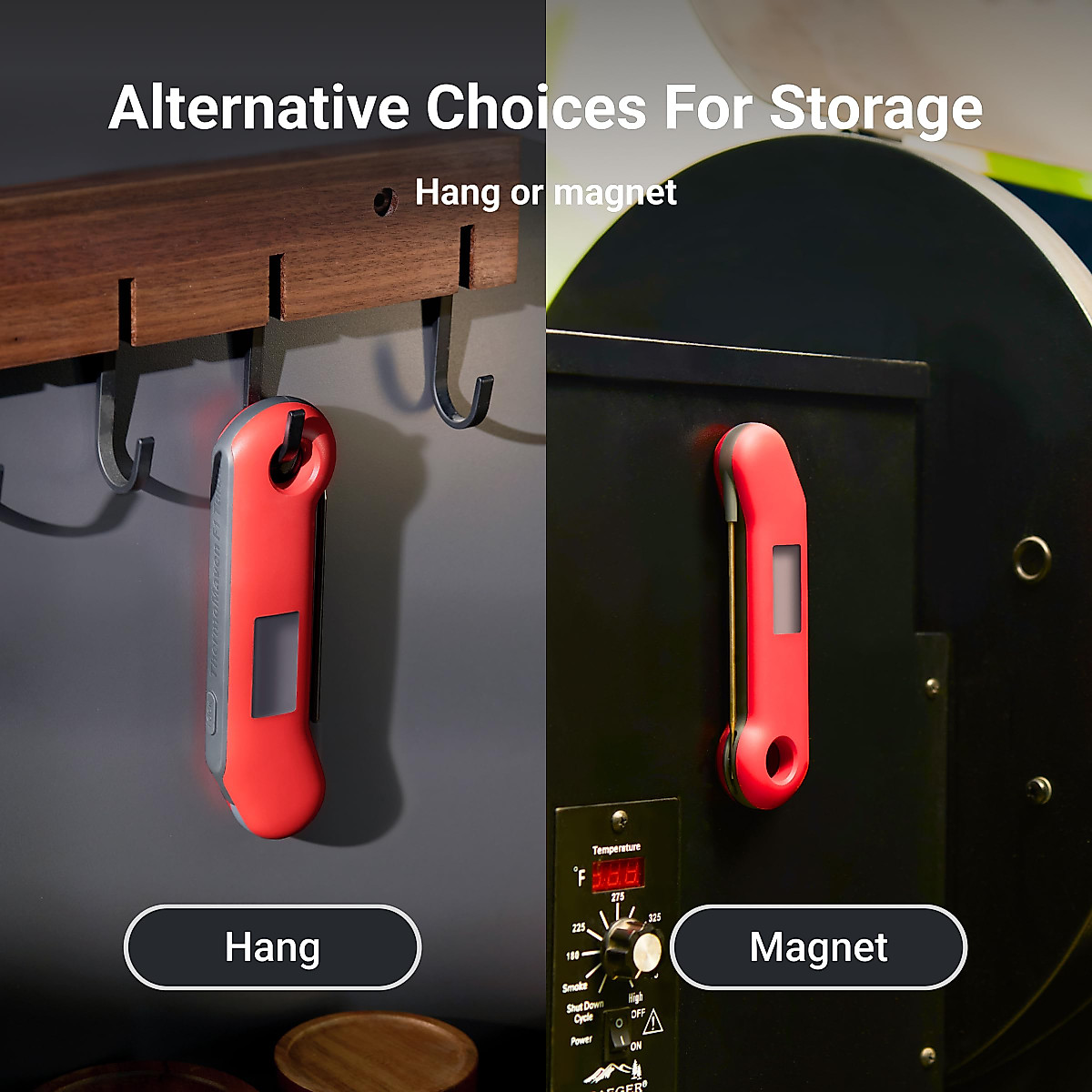 ThermoMaven ProfessionaI Meat Thermometer Digital, 3X Faster 0.5 Sec Instant Read, NIST Certified Accuracy ±0.5°F, 100% Waterproof, Auto-Rotating Bright Display, for Candy/Grill/BBQ, Red & Gray