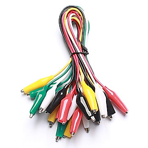 KOOKYE 10x Lilypad Coin Cell Battery Holder 10x Lilypad LEDs Alligator Clips Test Lead Wire for Arduino Raspberry Pi