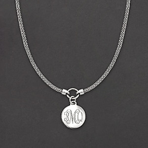 Ross-Simons Monogram - Sterling Silver Disc Necklace. 18 inches