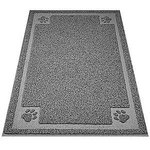 UPSKY Large Cat Litter Mat Trapper 35"×23" Traps Litter from Box and Paws Scatter Control for Litter Box Soft on Sensitive Kitty Paws Easy to Clean Durable (Grey)