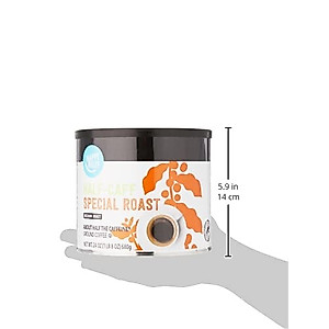 Amazon Brand - Happy Belly Half Caffeine Canister Coffee, Medium Roast, 24 Ounce