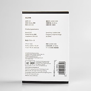 YINYOO CCZ Melody in-Ear Monitors Earphones Headphones Wired Earbuds Without Microphone IEM HiFi Bass with 1DD 1BA, Ear fins, 4N OFC Cable for Musicians, Singer, on Stage, Studio(no mic, Clear Black)