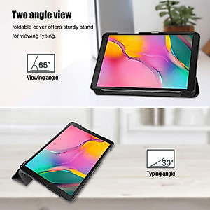 ProCase Slim Case for Galaxy Tab A 8-inch 2019 T290 T295, Light Cover Trifold Stand Hard Shell Folio Case for 8.0 inch Galaxy Tab A 2019 Without S Pen Model SM-T290 (Wi-Fi) SM-T295 (LTE) –Black