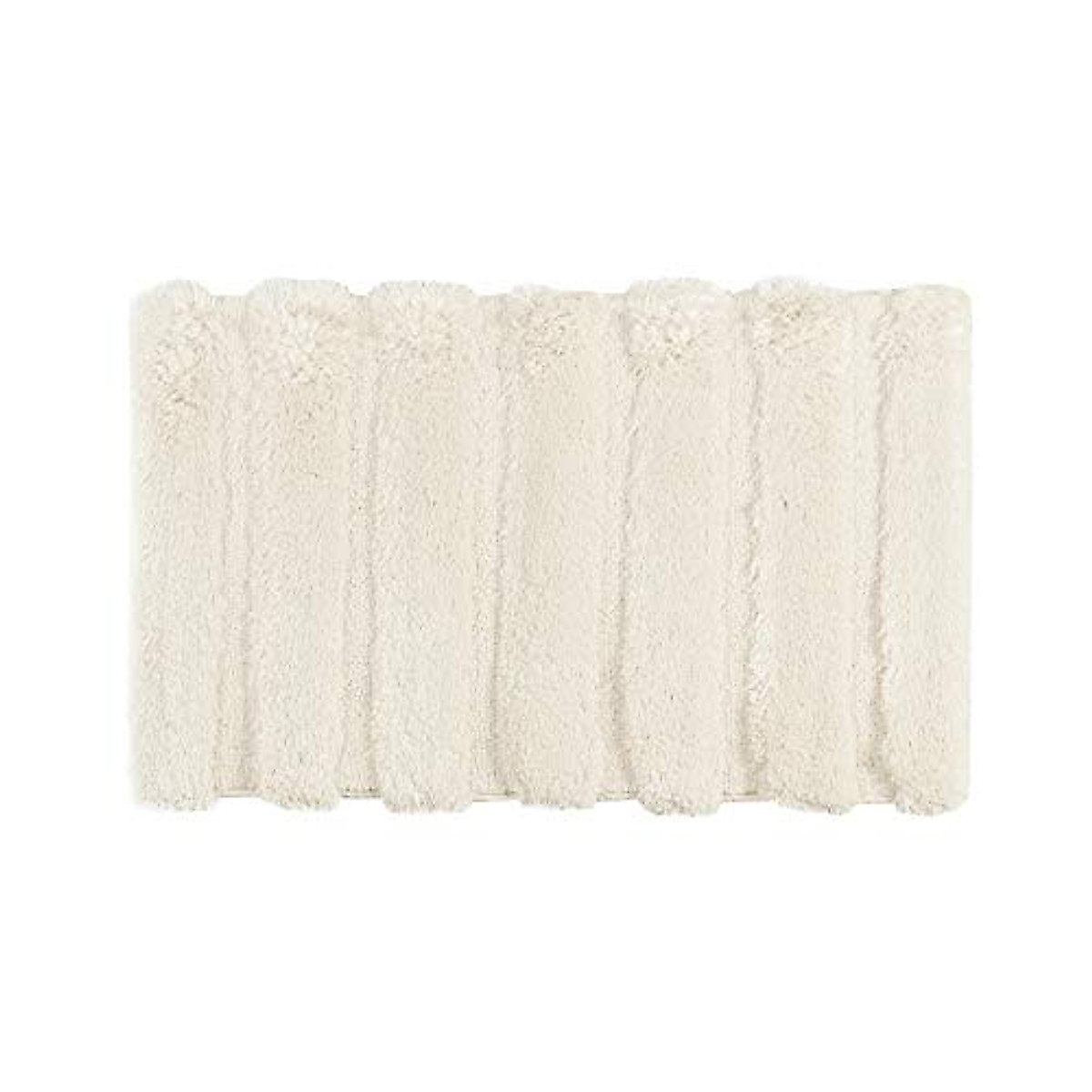 Madison Park Tufted Pearl Channel Absorbant Quick Dry - Washable Bath Mat , Casual Solid Shower Bathroom Rug, 21x34, Wheat