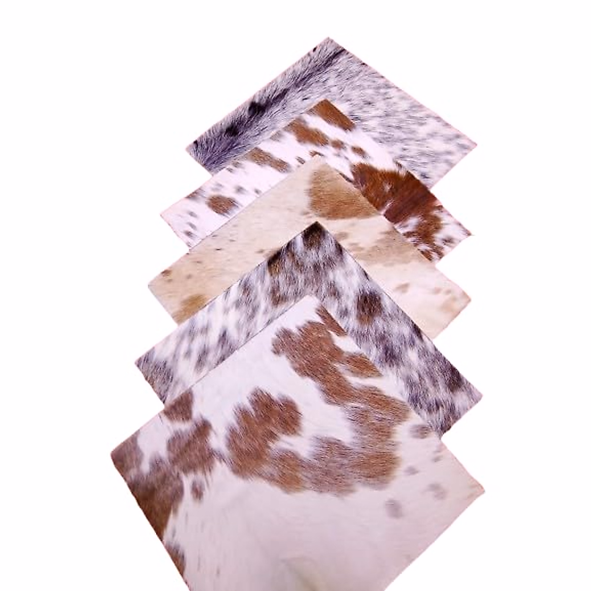 Natural Hair On Premium Quality Leather Cowskin Sheet with Hair on/Fur - NO Holes (Multi Color, 12"x12")