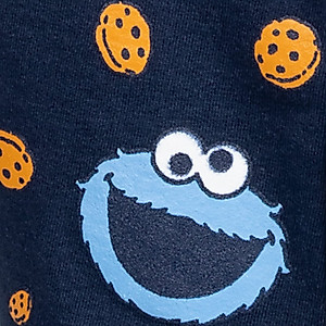 Sesame Street Cookie Monster Infant Baby Boys T-Shirt and French Terry Shorts Outfit Set Blue/Black 12 Months