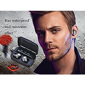 UScarmen Wireless Earbuds New Technology Air 4 mics Bluetooth 5.0 Earbud Touch Control USB-C Quick Charge deep Bass in-Ear Detection Headphones (Black F8)