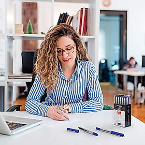 ARTEZA Rollerball Pens, Pack of 20, 0.7mm Blue Liquid Ink Pens for Bullet Journaling Fine Point Rollerball, Office Supplies for Writing, Taking Notes & Sketching