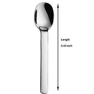 Krihan Demitasse Espresso Spoons, Mini Coffee Spoon Set of 6, 18/10 Stainless Steel Teaspoons, 5.43-Inch Small Spoons for Dessert, Tea & Coffee, Dishwasher Safe