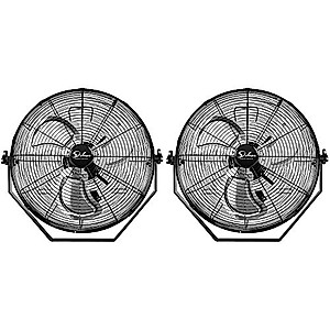 Simple Deluxe 18 Inch Industrial Wall Mount, 3 Speed Commercial Ventilation Metal Fan for Warehouse, Greenhouse, Workshop, Patio, Factory and Basement - High Velocity, Black