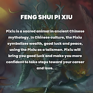 HETICA Feng Shui Pixiu Mantra Amulet Lucky Adjustable Ring Buddhist Good Luck Mantra Double Protection Wealth Love Health Ring Vintage Ring Jewelry Gift