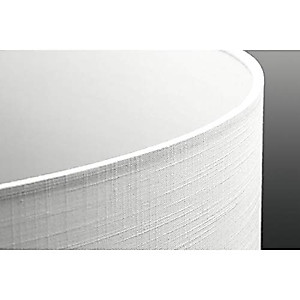 Drum Shade Collection 5-Light White Textured Linen Shade Farmhouse Chandelier Light Antique Bronze