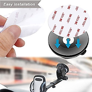 10 Pack 80mm (3.15") Circular Double Sided Sticky Pads, Strong Car Sticky Adhesive Replacement for Car Mount Mounting Holder Disk Windshield GPS Camera Lock Sucker Suction Cup Hook Dashboard Bracket