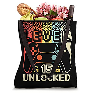 15 Year Old Gamer Level 15 Unlocked 15th Birthday Gift Boy Tote Bag