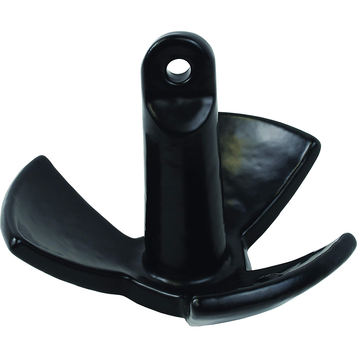 Attwood 9946B1 Solid Cast Iron 18-Pound Large Eye River Boat Anchor, Black PVC-Coated Finish