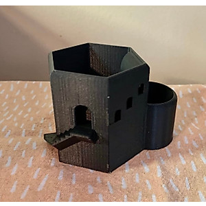 Mini Castle Succulent Planter Sustainable 3D Printed PLA Decorative Planter Succulent Planter Tower - Building Planter - Architecture Pot (Black)